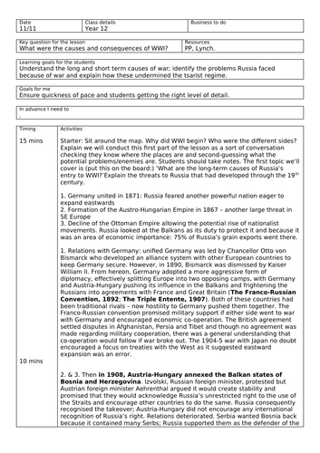 2N Revolution and dictatorship: Russia, 1917–1953 Impact of WW1 ...