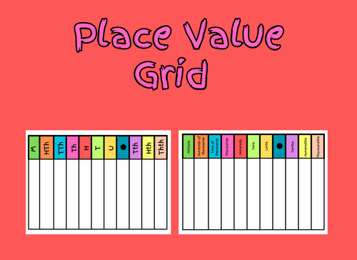 Place Value Grid | Teaching Resources