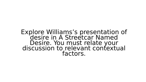 A Streetcar Named Desire SOW A LEVEL | Teaching Resources