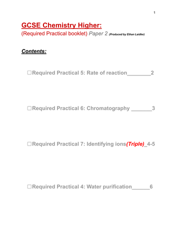 AQA GCSE Chemistry Paper 2 Combined and Triple revision guide and ...