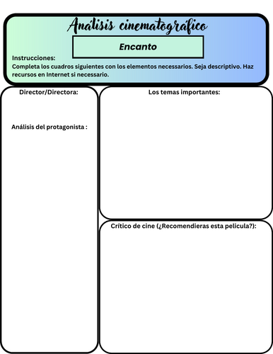 SPANISH - Film analysis of the movie "Encanto" | Teaching Resources