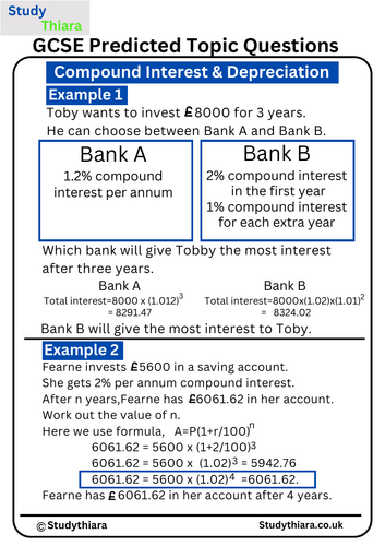 Compound interest Part 2 Key stage 3 to 4 | Teaching Resources