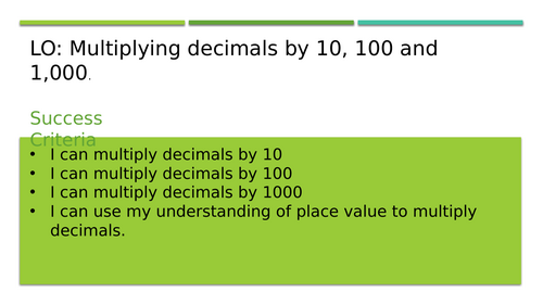 Multiplying decimals by 10, 100 and 1000 | Teaching Resources
