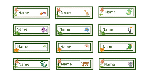 Jungle Themed Peg Labels/ Name Labels | Teaching Resources