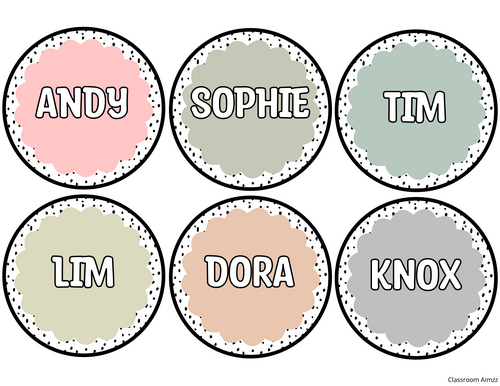 Printable Boho Neutral Spotty Student Name Labels, Cubbies Labels ...