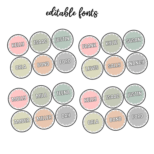 Printable Boho Neutral Spotty Student Name Labels, Cubbies Labels ...