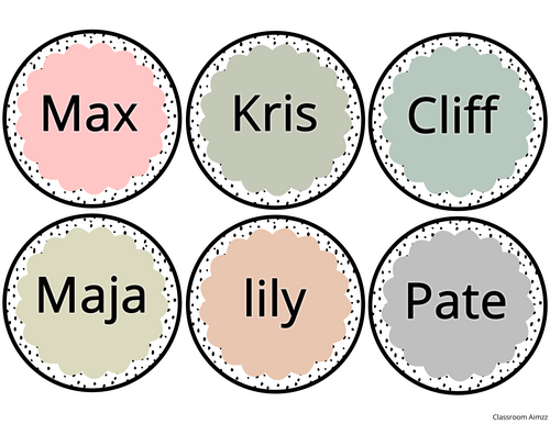 Printable Boho Neutral Spotty Student Name Labels, Cubbies Labels ...