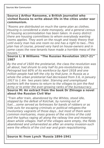 2N Revolution and dictatorship: Russia, 1917–1953 War Communism ...