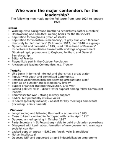 2N Revolution and dictatorship: Russia, 1917–1953 Stalin's rise to ...