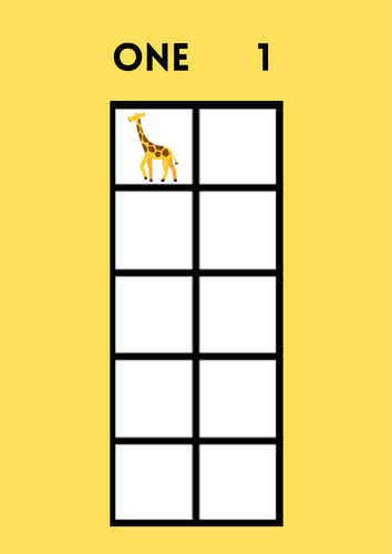 Giraffe Themed 10 frames | Teaching Resources