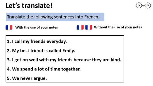 Topic1- Identity and Relationships with others- French GCSE | Teaching ...