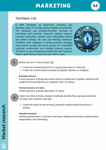 IGCSE Business Unit 3.2: Market research | Teaching Resources