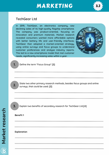 IGCSE Business Unit 3.2: Market research | Teaching Resources