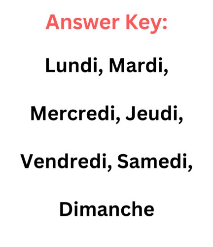 matching french days of the week worksheet - days of the week in french ...