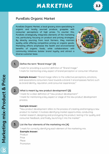 IGCSE Business Unit 3.3: Product & Price | Teaching Resources