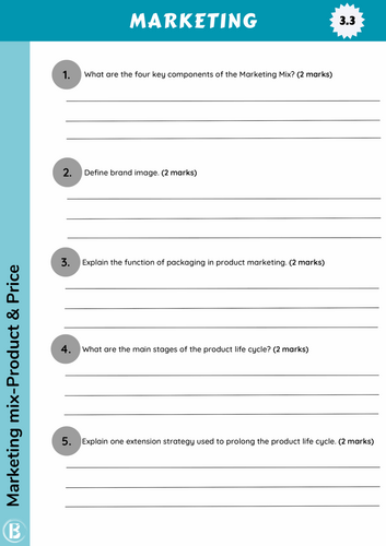 IGCSE Business Unit 3.3: Product & Price | Teaching Resources