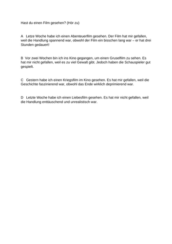 Freizeit und die Medien (KS3) | Teaching Resources