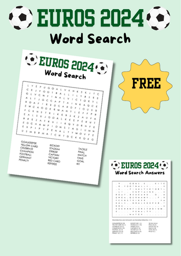 EUROS 2024 Wordsearch | Teaching Resources