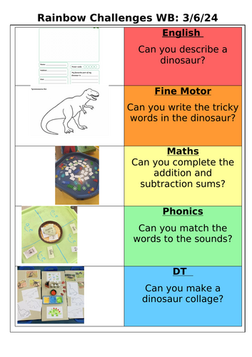Year 1 Rainbow Challenges Summer 2 | Teaching Resources