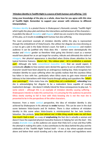 OCR English Literature - Twelfth Night | Teaching Resources