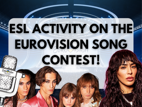 ESL-EFL-TESOL Eurovision Lesson Plan with Song+ Writing+Speaking ...