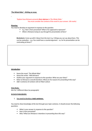 The Whale Rider - Full Scheme of Work | Teaching Resources