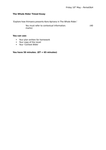 The Whale Rider - Full Scheme of Work | Teaching Resources