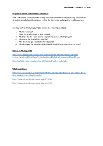 The Whale Rider - Full Scheme of Work | Teaching Resources