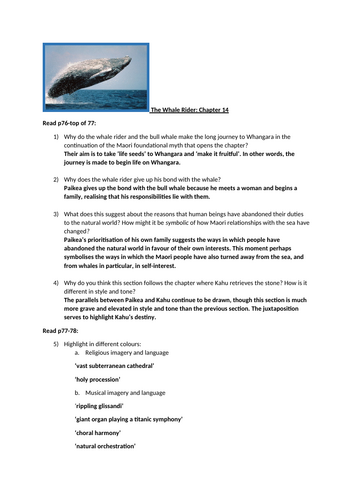 The Whale Rider - Full Scheme of Work | Teaching Resources