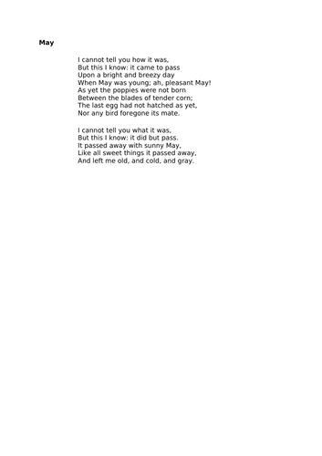 Christina Rossetti - Full A Level Scheme of Work - English Literature ...