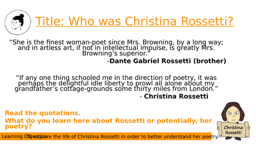 Christina Rossetti - Full A Level Scheme of Work - English Literature ...