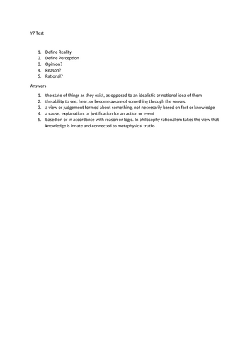Y7 Big Question | Teaching Resources