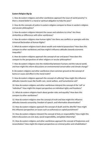 Y7 Eastern Religions | Teaching Resources