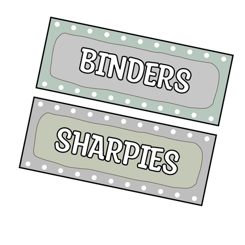 Boho Neutral Dotty Classroom Supplies Name Slips, Book Bin Tags ...