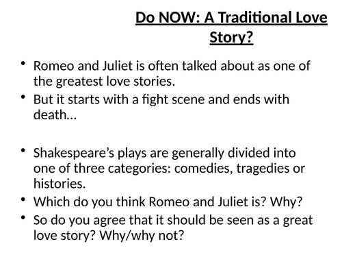 Romeo & Juliet FULL unit of work for KS3 | Teaching Resources