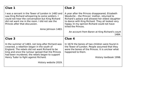 Richard III and the Princes in the Tower | Teaching Resources