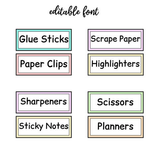Printable Classroom Supplies Name Slips, Book Bin Tags, Editable Name ...