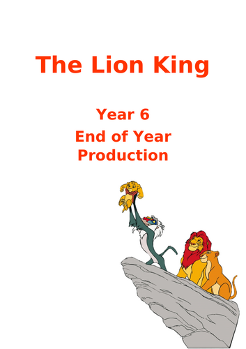 Lion King School Production Script | Teaching Resources