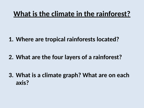Tropical Rainforests SOW | Teaching Resources