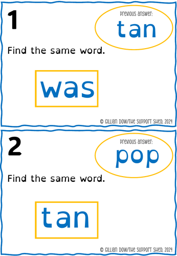 Visual Discrimination Words Scavenger Hunt | Teaching Resources