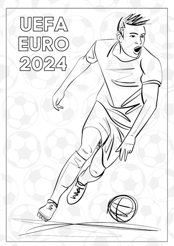 Euro 2024 Colour in Footballer Picture | Teaching Resources