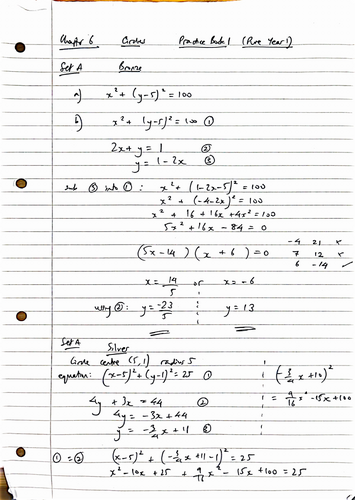 Pearson Edexcel A-level Maths Year 1 Practice Book Chapter 6 Circles ... Pearson Edexcel A-level Maths Year 1 Practice Book Chapter 6 Circles ...