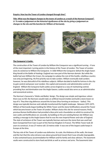 Tower of London - OCR Site Study - Norman | Teaching Resources