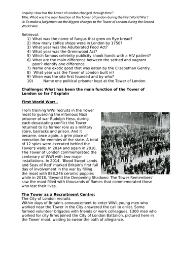 Tower of London - OCR Site Study - 20th Century | Teaching Resources