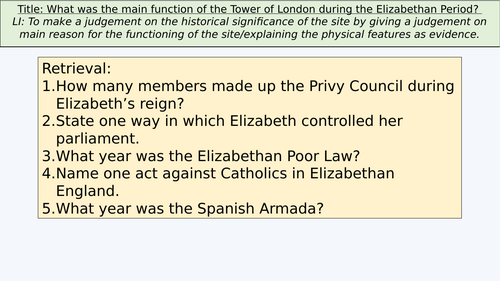 Tower of London - OCR Site Study - Tudors | Teaching Resources