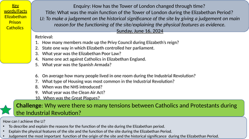 Tower of London - OCR Site Study - Tudors | Teaching Resources