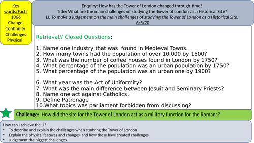 Tower of London - OCR Site Study - Challenges of Studying the Site ...