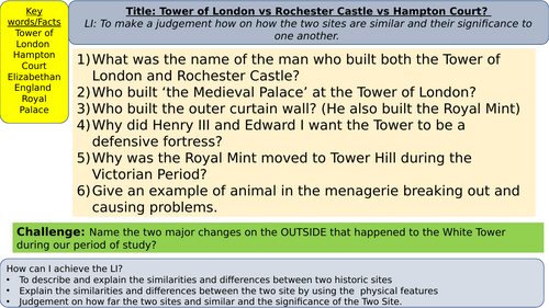 Tower of London - OCR Site Study - Similarities and Differences ...
