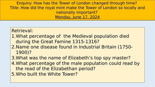 Tower of London - OCR Site Study - Mint | Teaching Resources