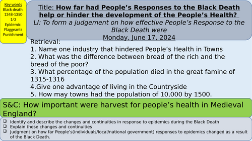 People's Health - OCR - Medieval Period | Teaching Resources